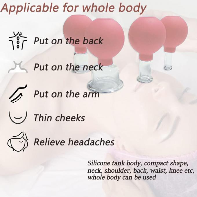 4 PCS Glass Facial Cupping Therapy Set Glass, Silicone Vacuum Suction ...