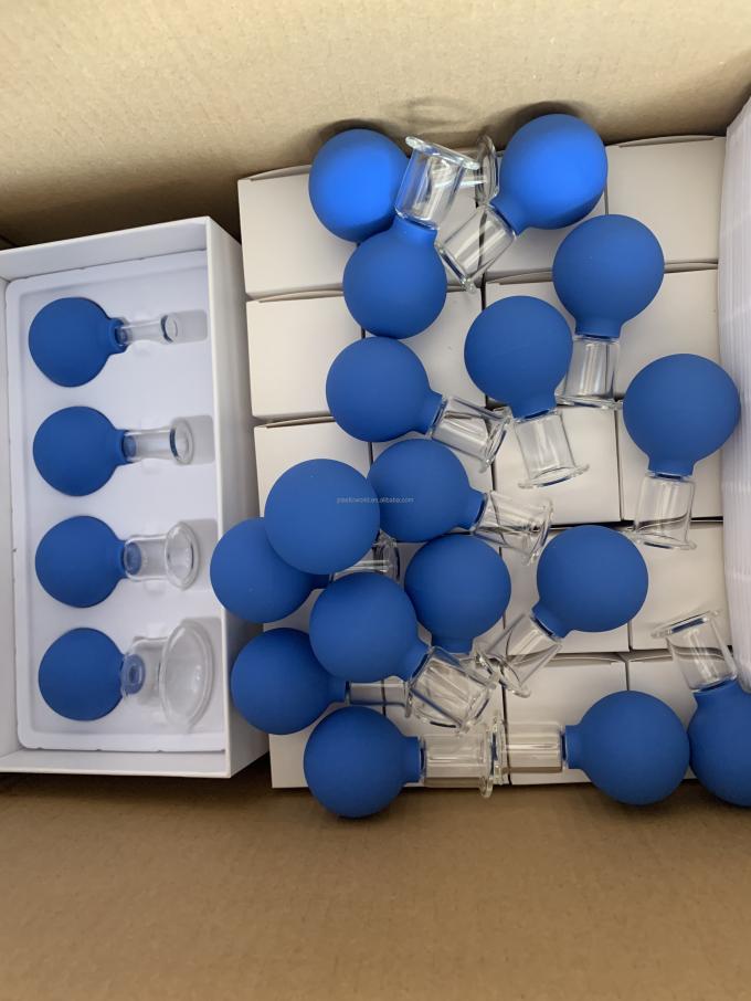 Blue 15/25/35/55mm Vacuum Cupping Glass Cupping Therapy Set For Face ...