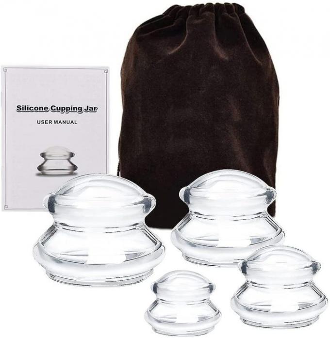 4 Cup Transparent Silicone Cupping Set For Chinese Cupping And Massage ...