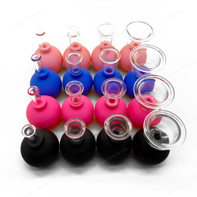 2Pieces Glass Face Cupping Set-Silicone Vacuum Suction Massage Cups ...